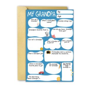 ojsensai happy q&a birthday card for grandpa, funny fathers day gift for grandad, naughty fill in blanks bday card from grandchild, great birthday gift idea for grandfather