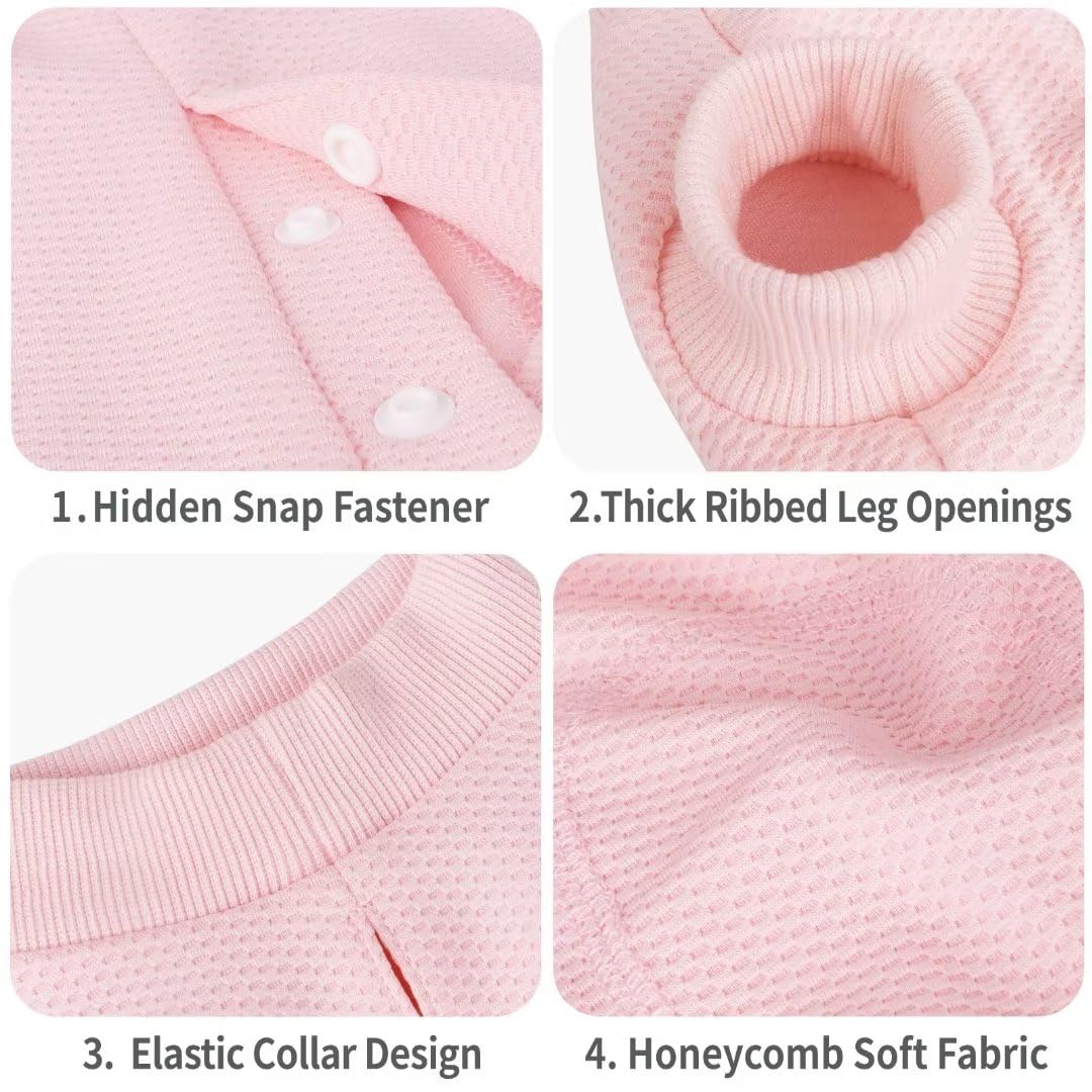 Frienperro Dog Recovery Suit Pet Spay Surgery Shirt for Female Dogs Onesie, Puppy Pajamas Cone E-Collar Alternative for Small Cat Chihuahua Yorkie,Pink M