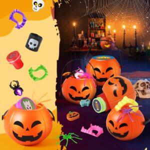 OCHIDO Halloween Party Favors for Kids-168pcs Halloween Prefilled Small Plastic Pumpkins Halloween Toys in Bulk,Halloween Prizes Gifts for Kids,Halloween Goodie Bags Fillers,Trick Or Treat