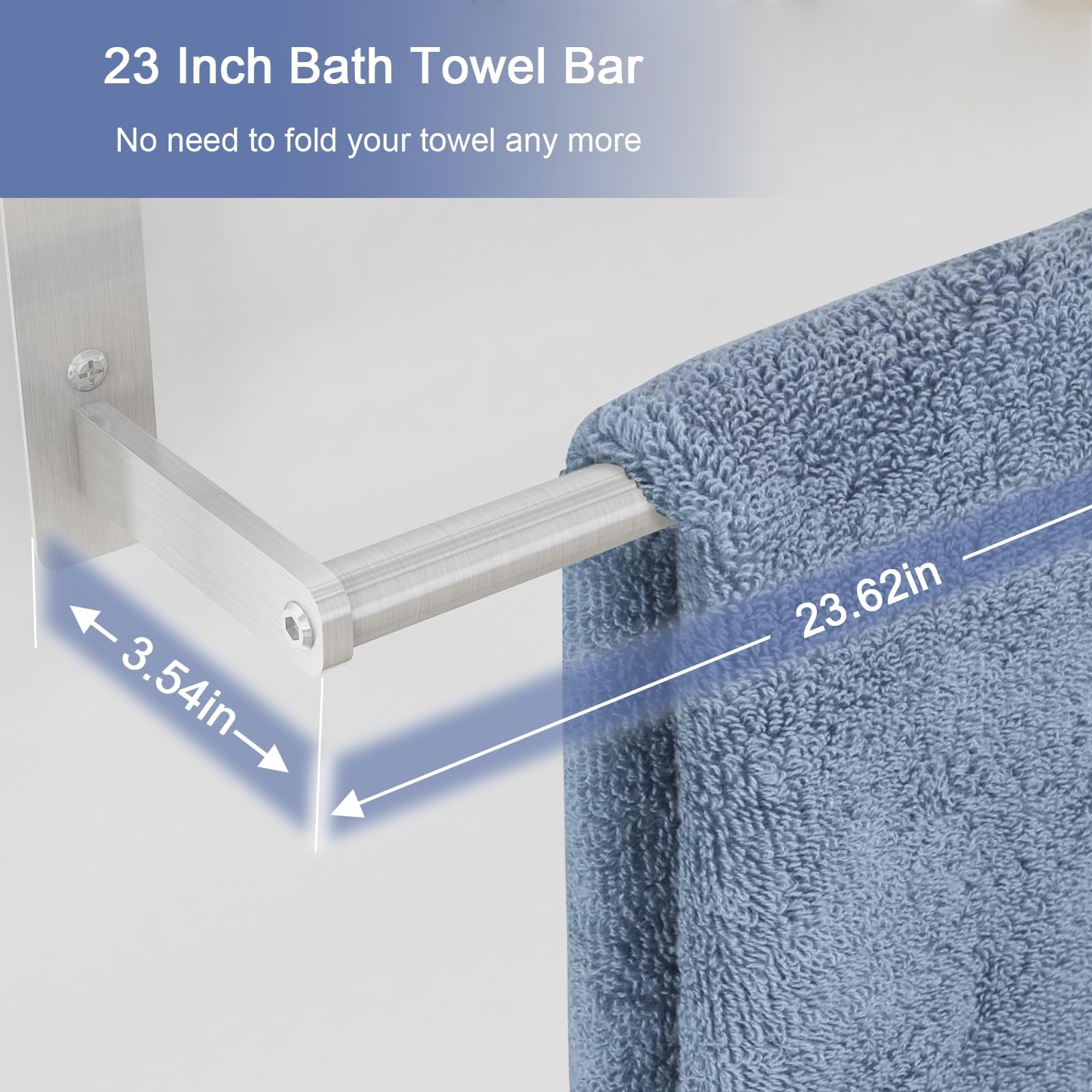 Hotel Towel Racks for Bathroom Wall Mounted, BETHOM 24 Inch Towel Shelf for Bathroom, 3-Tier Bathroom Towel Rack with Tower Bars, Brushed Nickel