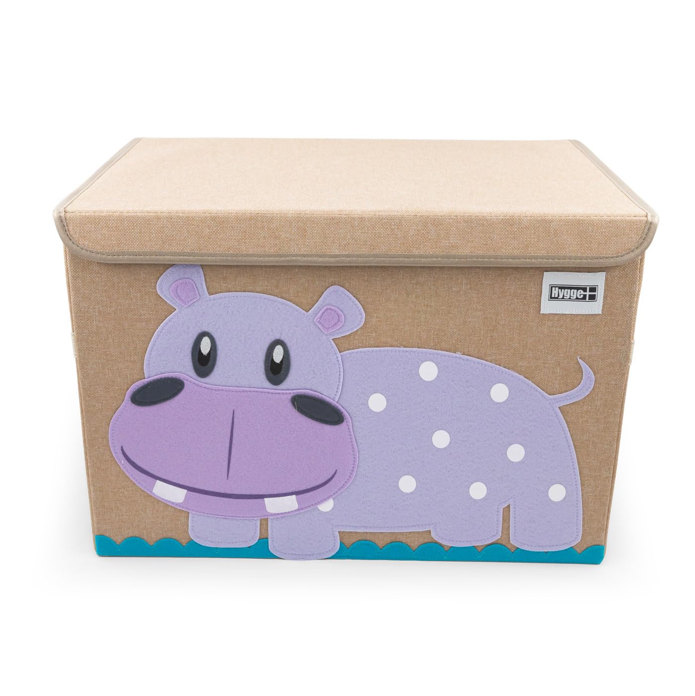 HYGGE + Animial Toy Storage Bin with Lid 20.8" x 13" x 13" Durable fabric & lightweight design. Great for storing toys, books, linens, games, clothing, baby products & more! (Safari Pack)