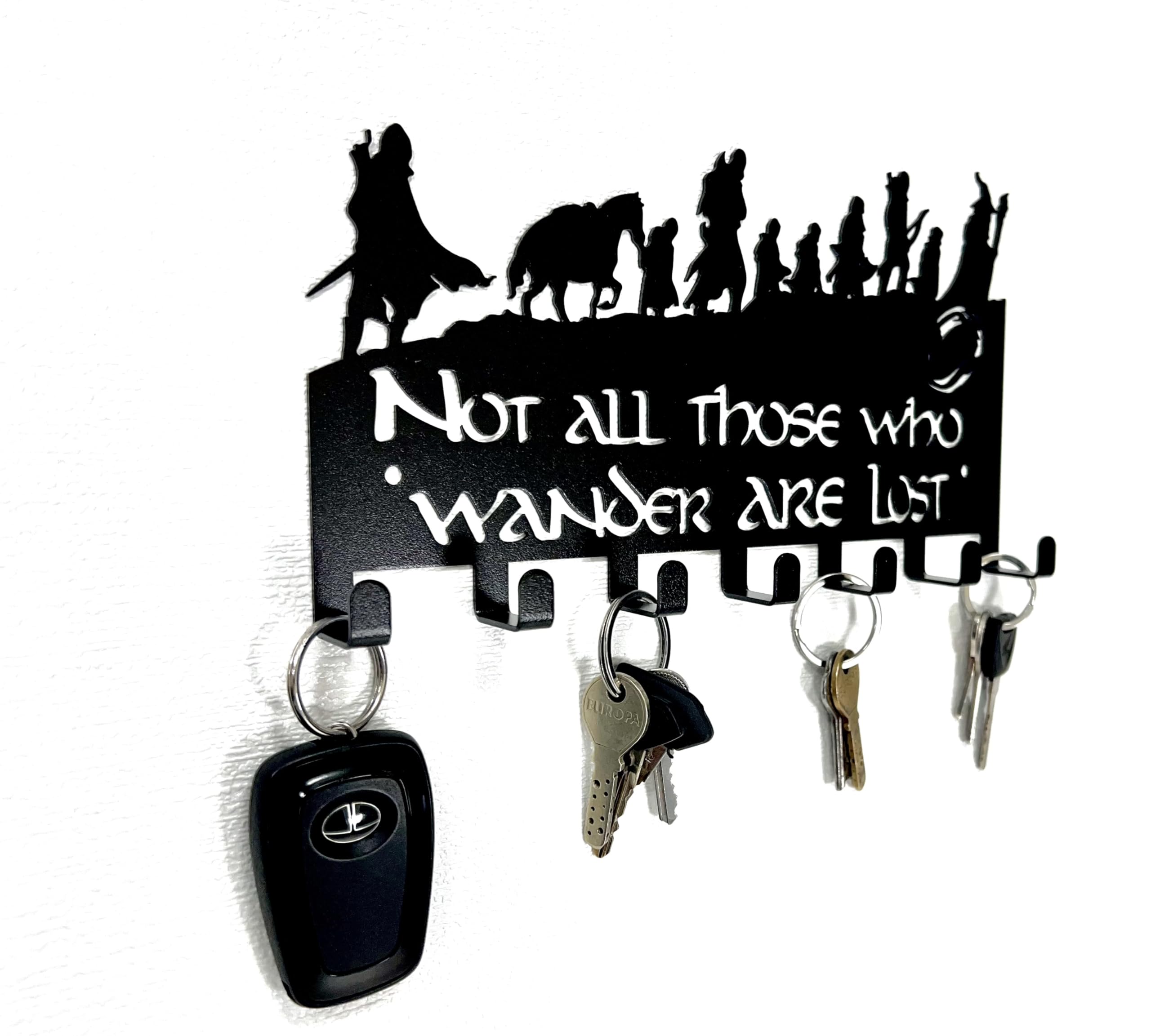 HeavenlyKraft Decorative Metal Key Holder, Wall Mounted Key Hooks for Home