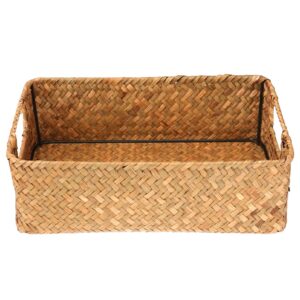 doitool rectangular wicker baskets storage baskets rectangular wicker baskets with handles for cupboards drawer closet bathroom rustic decor s storage baskets