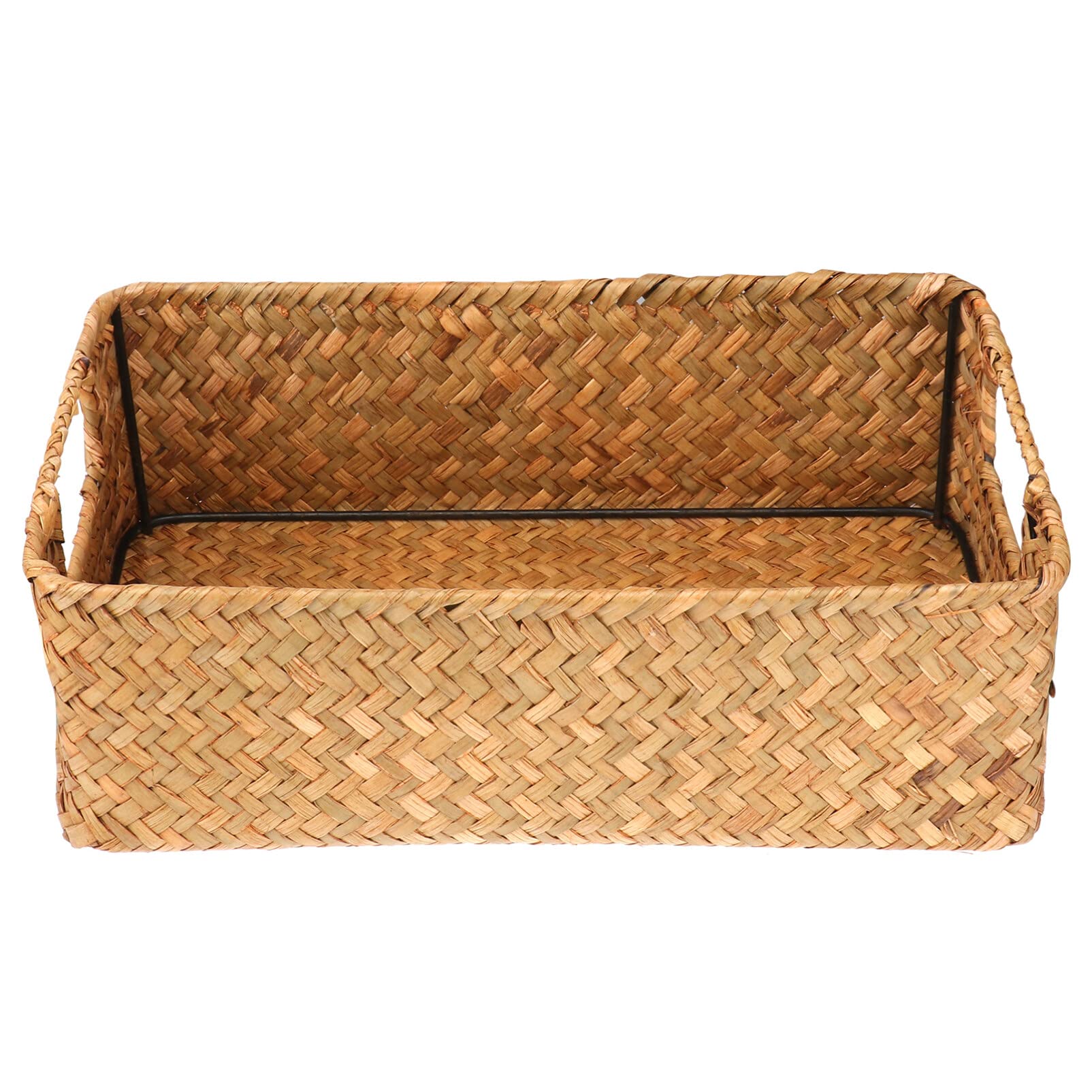 DOITOOL Rectangular Wicker Baskets Storage Baskets Rectangular Wicker Baskets with Handles for Cupboards Drawer Closet Bathroom Rustic Decor S Storage Baskets