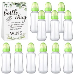 trelaco cool baby shower games 12 pcs baby bottles and bottle chug sign greenery baby gift sets gender reveal party favors shower favor for baby shower games gender reveal