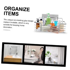 RORPOIR 1pc Stainless Steel Shelf Bathroom Shelf Organizer Shower Organizer Shelf Kitchen Holder Rack Metal Wire Basket Bin Kitchen Sink Holder Sink Drying Holder Sponge Shampoo Rack