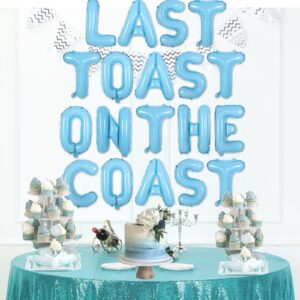 Wonmelody Coastal Bachelorette Party Decorations Last Toast on the Coast Banner Blue Nautical Nautical Bridal Shower Decorations Light Blue Balloon for Coastal Bridal Shower Engagement Wedding Party