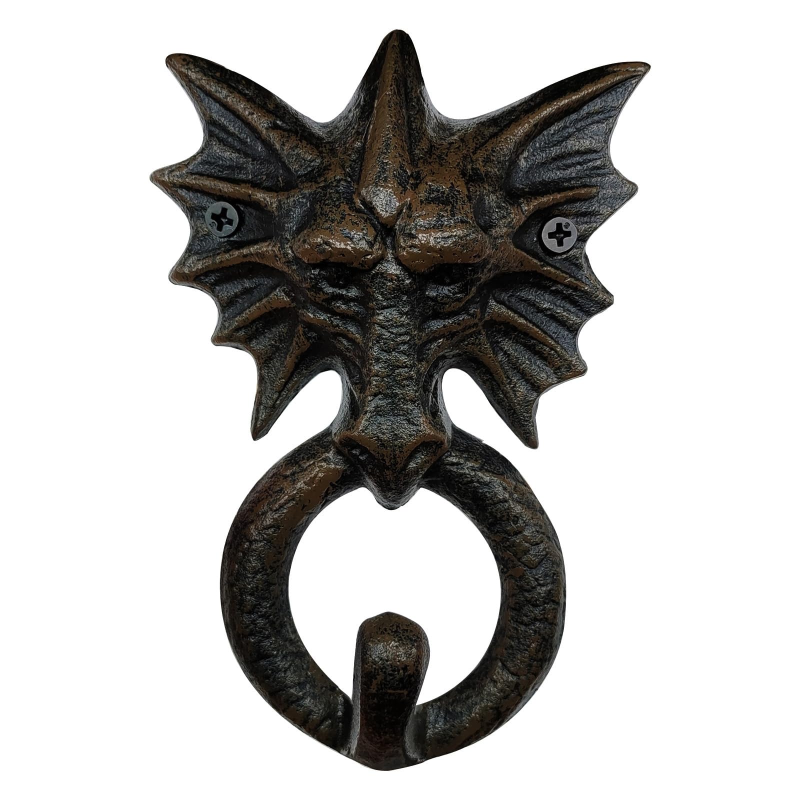 CatchDragon Cast Iron Dragon Wall Hooks Decorative, Coat Towel Hooks for Wall or Door, Wall Hooks Heavy Duty for Haning Clothes, Coats, Bags, Hats, Towels (Dragon-1)