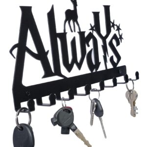 HeavenlyKraft Decorative Metal Key Hooks | Key Holder | Always Sign | Wall Mounted Key Hooks