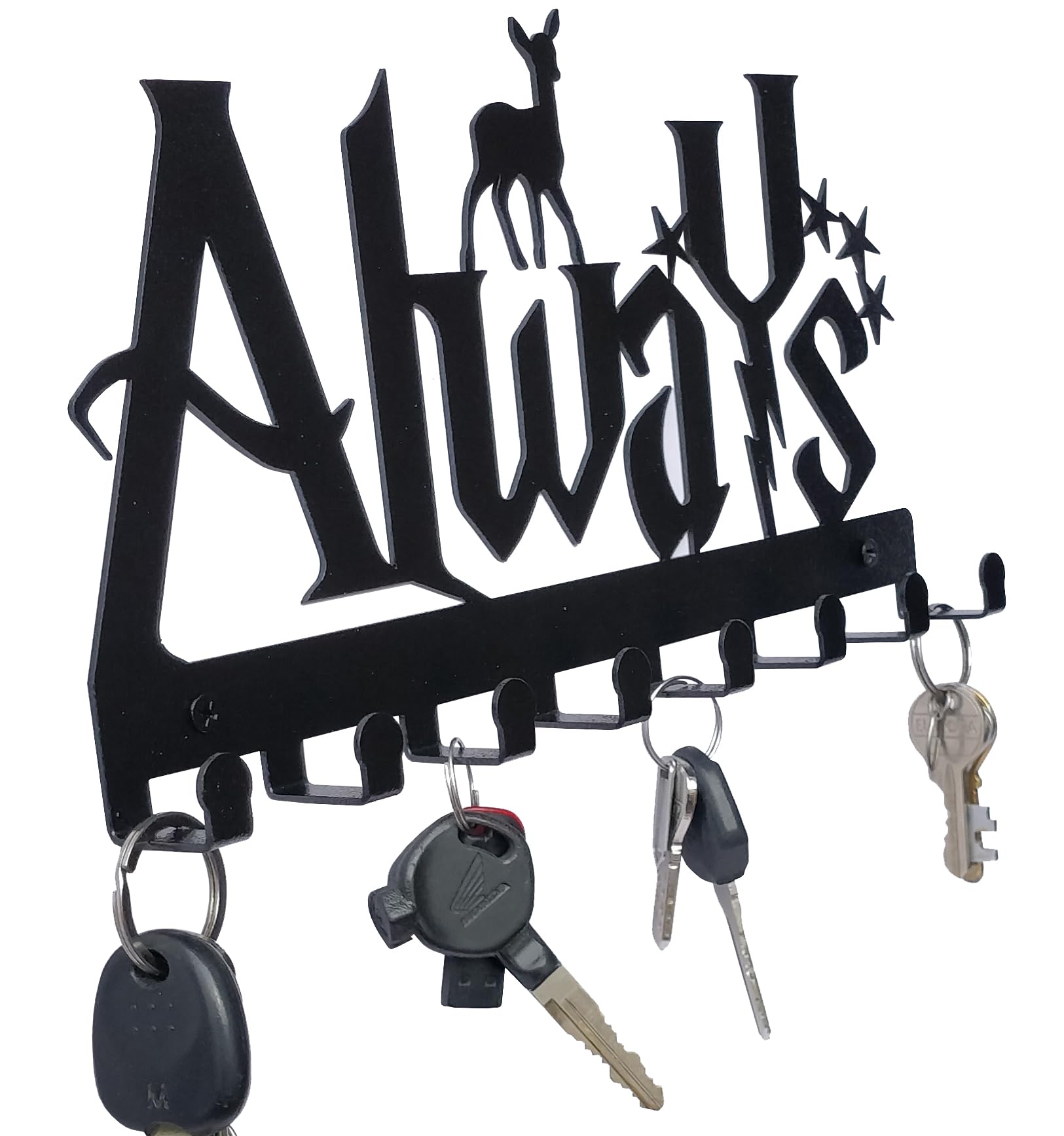 HeavenlyKraft Decorative Metal Key Hooks | Key Holder | Always Sign | Wall Mounted Key Hooks