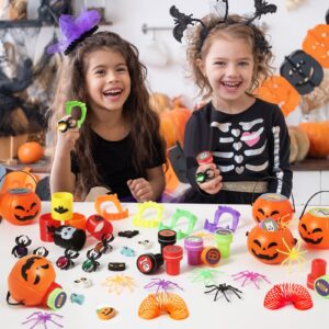 OCHIDO Halloween Party Favors for Kids-168pcs Halloween Prefilled Small Plastic Pumpkins Halloween Toys in Bulk,Halloween Prizes Gifts for Kids,Halloween Goodie Bags Fillers,Trick Or Treat