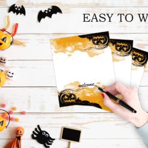 25 Pack Halloween Tent Place Cards, Place Cards for Table Setting, Folded Eggshell Paper Name Tent Cards for Halloween Holiday Dinner Decorations - HW03