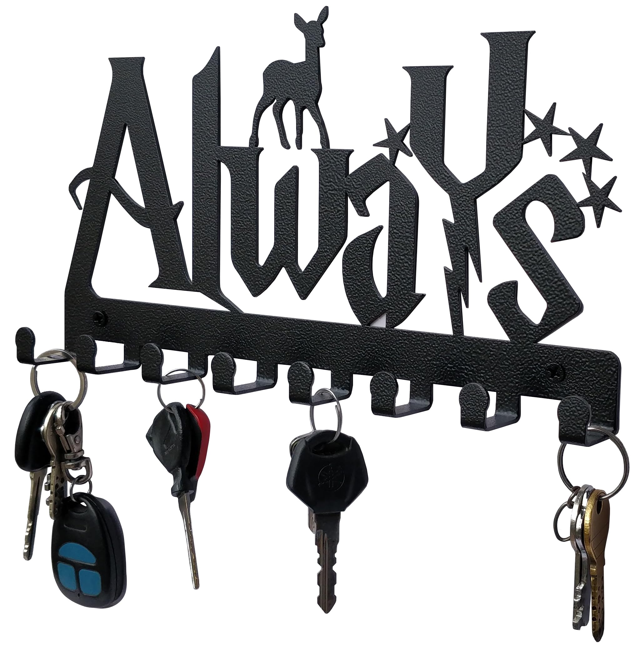 HeavenlyKraft Decorative Metal Key Hooks | Key Holder | Always Sign | Wall Mounted Key Hooks