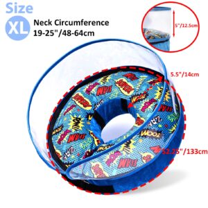 Soft Inflatable Dog Cone Collar for Large Medium Small Dogs, Cone for Dogs Alternative After Surgery, Donut Cones to Stop Licking Scratching with Clear Baffle (Blue, XL (Neck: 19-25 in))