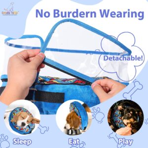 Soft Inflatable Dog Cone Collar for Large Medium Small Dogs, Cone for Dogs Alternative After Surgery, Donut Cones to Stop Licking Scratching with Clear Baffle (Blue, XL (Neck: 19-25 in))