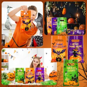 Qilery 150 Pcs Halloween Plastic Bags Religious Candy Gift Bags Christian Trick Treat Bags Pumpkin Treat Bags Trick or Treat Bags Church Bags Halloween Party Favor Supplies