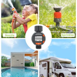 Moistenland Water Flow Meter, Water Meter, Standard 3/4" Thread, High Accuracy and IP6X Waterproof, Water Meter for Garden Hose/RVs/Lawn/Nozzle Sprayer