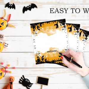 25 Pack Halloween Tent Place Cards, Place Cards for Table Setting, Folded Eggshell Paper Name Tent Cards for Halloween Holiday Dinner Decorations - HW04