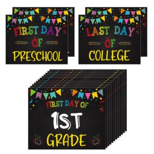 petcee first day school sign - 15 grades first and last day of school sign 8 x 10 for kids girls boys reusable preschool kindergarten to college gifts