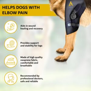 AGON Dog Elbow Brace for Elbow Support – Adjustable Hinge Stabilizer Dog Elbow Protector – Neoprene Elbow Support Brace with Hook and Loop Closure – Ideal for Dysplasia, Dislocation, Osteoarthritis