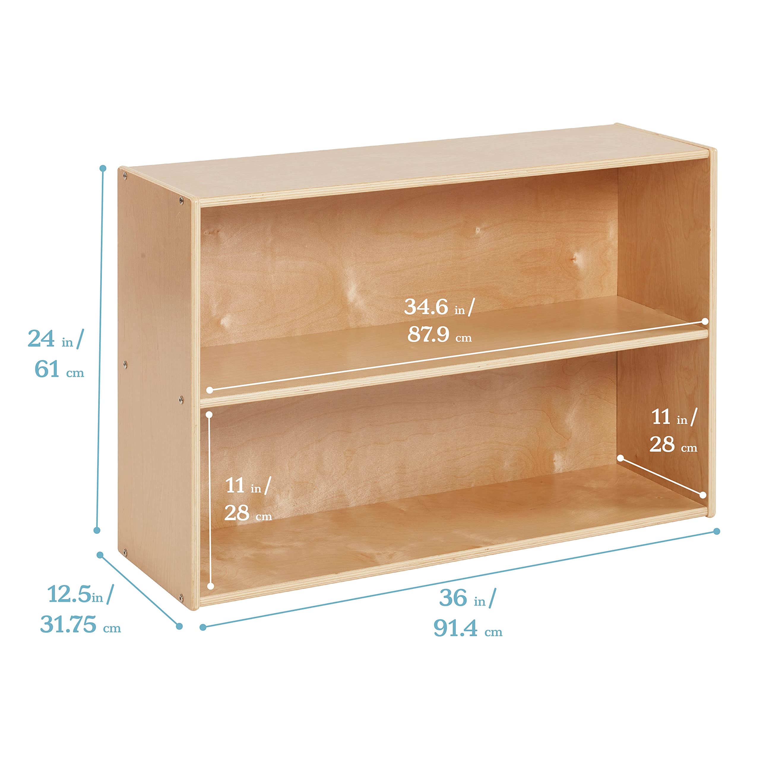 ECR4Kids Birch Streamline Book Display and Storage Cabinet Bundle | Natural