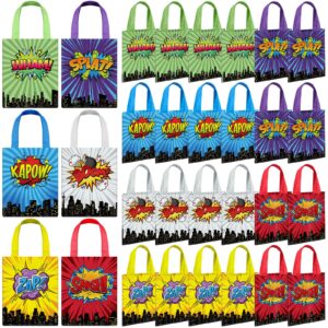 photect 24 pieces hero party favor bags hero birthday decorations heroes non-woven gift bags hero theme treat gift bag tote bag for hero themed party supplies baby shower goodie bag