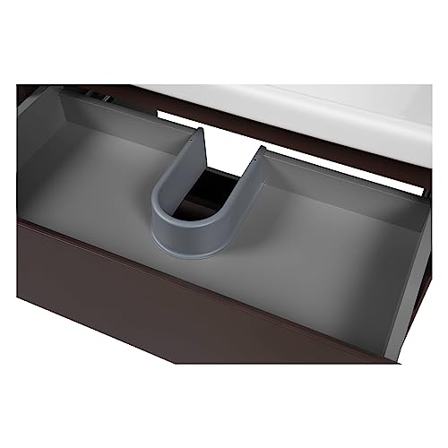 Modern Free Standing Bathroom Vanity with Washbasin | Elit Brown Matte Collection | Non-Toxic Fire-Resistant MDF-40-Omega Collection R-line 24"