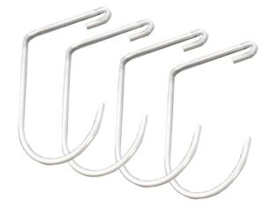 rack your garage overhead rack hooks for hanging from ceiling rack and wall shelving deck, heavy duty bike hooks - white (set of 4)