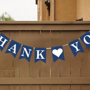 KUNGOON Thank You Banner,Premium Blue Wedding Bridal Shower,Thanksgiving Day Party Decorations,Engagement/Wedding Anniversary Party Decoration.