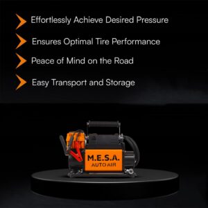 EZ FLATE M.E.S.A 12V Air Compressor Kit, Portable Air Compressor, 5.65 CFM, Offroad Air Off Road Air Compressor, Heavy Duty Pump for Car Tire, Max 150 PSI for 4x4 Vehicle, Offroad Tire Inflator