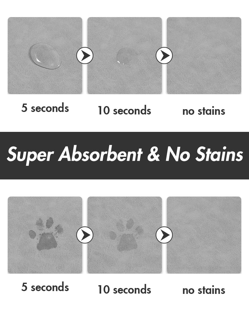 Absorbent Dog Water Mat-Dog Mat for Food and Water Bowl, Quick Dry Pet Feeding Mat, No Stains Dog Food mat, Dog Accessories Pet Supplies Mat-Dog Water Bowl Mat for Messy Drinkers