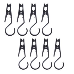 8 pcs hooks clip super strong black plastic clips laundry hooks clothes pins heavy duty hangers with clips for home,travel,outdoor camping tent