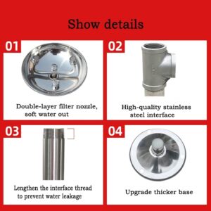 Emergency Eye Wash Station Emergency Eyewash Station, Stainless Steel Face and Eye Wash Station for Washing Neck Arm Rescue Supply