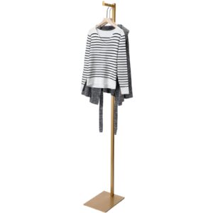 sintuff adjustable cloth display stand adjustable 48-72 garment display single metal cloth display single rack display single costumer shirt display costumer for thrift shop retail store (gold)