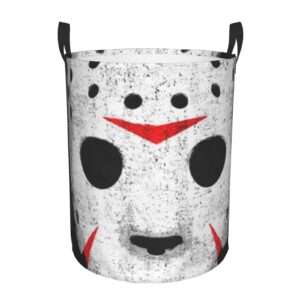 horror skull print laundry basket waterproof large laundry hamper with handles round organizer basket dirty clothes hamper