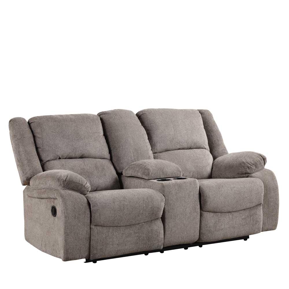 24/7 Shop at Home Joe Transitional Oversized Nursery Glider Chairs for Adults, Manual Comfy Reading Couch, Overstuffed Reclining Sofa, Adjustable Theater, Living Room, 2-Seat, Gray