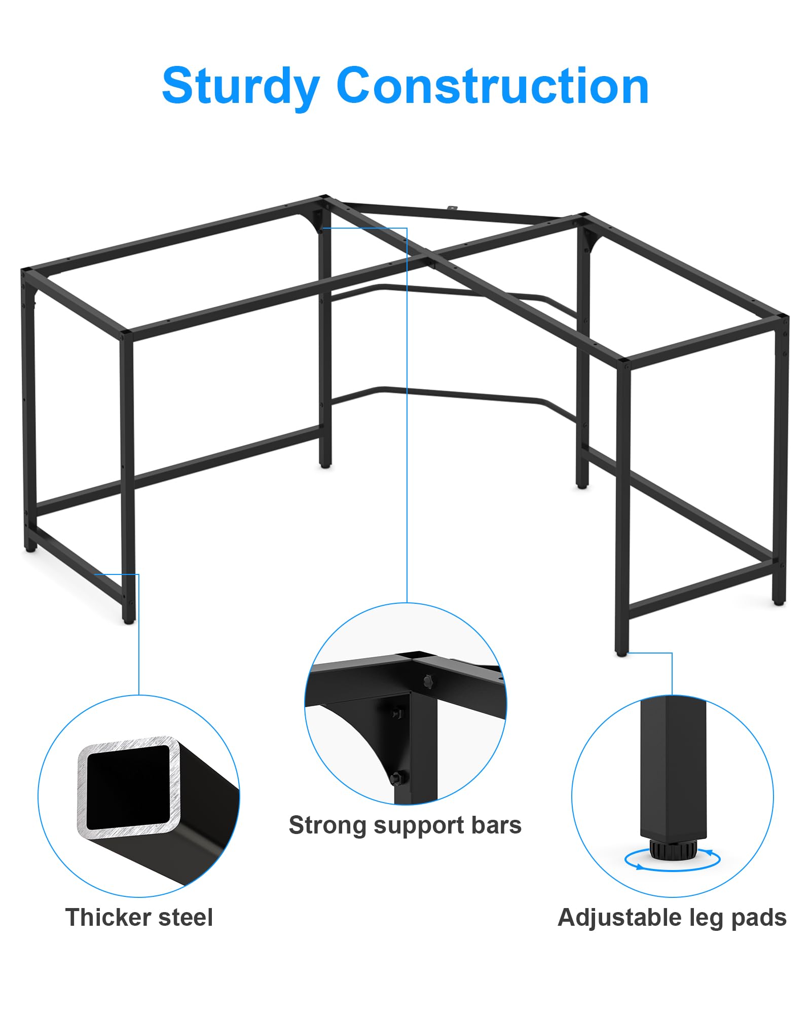 Teraves Reversible L Shaped Desk with Large Surface, 61 Inch Sturdy Corner Desk with Storage Shelves, Premium Office Computer Desk Workstation for Home Office Gaming