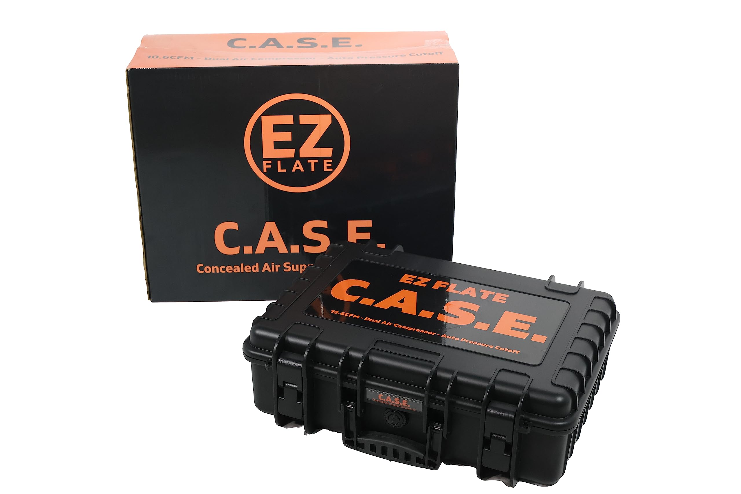 EZ FLATE C.A.S.E. 12 Volt Air Compressor Built Into Heavy Duty Case | Dual Air Compressor | 10.6 CFM | Offroad Air Compressor 4x4 |150 PSI | Portable Inflator With Pressure Gauge