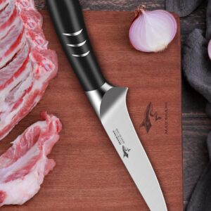 MAD SHARK Boning Knife 6 Inch, Razor Sharp German Molybdenum-vanadium Steel Butcher Knife for Meat Cutting, Deboning Knife, Brisket Meat Trimming Knife, Fish Fillet Knife, Bone Knife