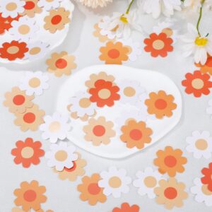 400 Pcs Groovy Daisy Confetti Retro Flower Confetti Paper Boho Table Confetti Groovy Party Decorations Bridal Baby Shower Wedding Engagement Party Decorations