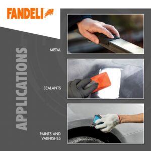 Fandeli | Pack Multi-Purpose Sandpaper Pack + Waterproof Sandpaper | 50 Sheets | Assorted Multi-Purpose (80, 120, 220), Waterproof (220, 320, 400) | 23 x 28 cm | Perfect for Sanding Metal and Wood