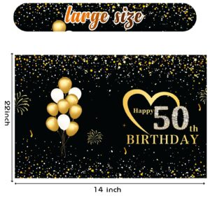 Jumbo 50th Birthday Card with Envelope, Giant Birthday Party Greeting Card, Extra Large Guest Book Message Greeting Cards,Big Birthday Gifts Card for Women Men,Happy Birthday Party Decorations