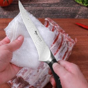 MAD SHARK Boning Knife 6 Inch, Razor Sharp German Molybdenum-vanadium Steel Butcher Knife for Meat Cutting, Deboning Knife, Brisket Meat Trimming Knife, Fish Fillet Knife, Bone Knife