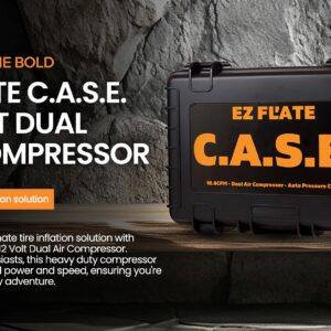 EZ FLATE C.A.S.E. 12 Volt Air Compressor Built Into Heavy Duty Case | Dual Air Compressor | 10.6 CFM | Offroad Air Compressor 4x4 |150 PSI | Portable Inflator With Pressure Gauge