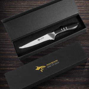 MAD SHARK Boning Knife 6 Inch, Razor Sharp German Molybdenum-vanadium Steel Butcher Knife for Meat Cutting, Deboning Knife, Brisket Meat Trimming Knife, Fish Fillet Knife, Bone Knife