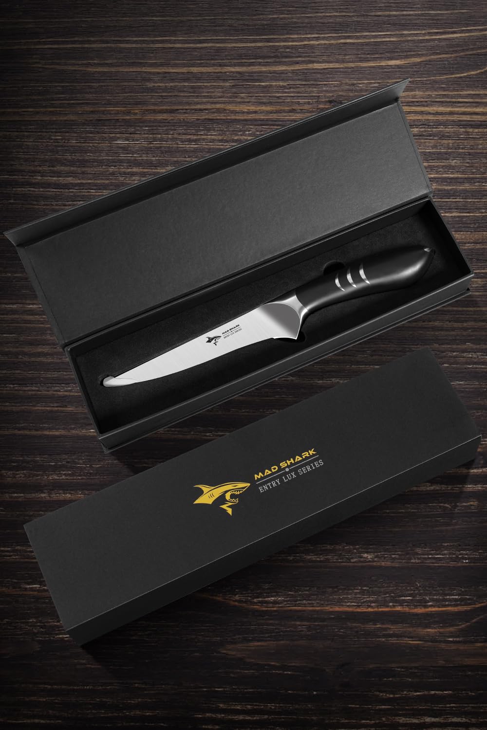 MAD SHARK Boning Knife 6 Inch, Razor Sharp German Molybdenum-vanadium Steel Butcher Knife for Meat Cutting, Deboning Knife, Brisket Meat Trimming Knife, Fish Fillet Knife, Bone Knife