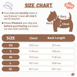 ABRRLO Small Dog Sweaters Cute Bear Dog Cardigans Clothes for Small Medium Dogs Boy Girl Puppy Cat Knitting Cardigan Outfits Dog Winter Coats Warm Pet Dog Clothes Soft Knitwear Apparel (Beige,L)