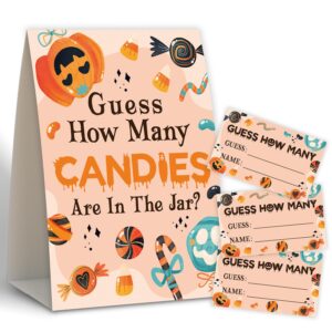 halloween shower games,guess how many candies,baby shower games,wedding shower games,baby shower decorations gender neutral,bridal shower decoration,birthday party game,50 guess cards & 1 sign -9