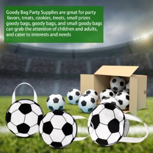 Aoriher 48 Pcs Sport Party Favor Bags 9.84x9.84'' Soccer Baseball Non Woven Sport Themed Party Goody Candy Bags for Sport Theme Party for Kids(Soccer)