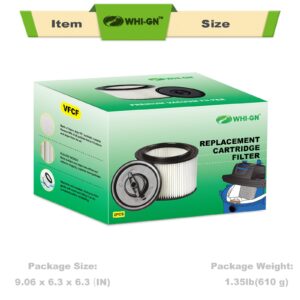 2 Pack VFCF Cartridge Filter & Retainer, compatible with Vacmaster 4 gallon Wet/Dry Vacuums model# VF408, Professional model# VF410P, and Cleva Industrial model# VF408B